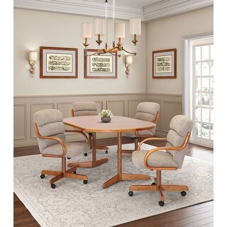 Caster Chair Company 5-Piece 42x[42/60] Pecan Caster Castor Dining Set ...